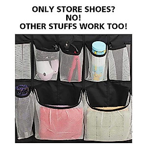 ASKITO Over The Door Shoe Organizer ,27 + 4 Large Mesh Pockets Hanging Shoe Storage ,Upgraded Oxford Fabric Black (1 PACK)