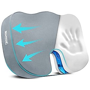 Seat Cushion Pillow for Office Chair, Butt, Tailbone, Back, Coccyx, Sciatica Memory Foam Cushions, Computer Desk Pain Relief Pad