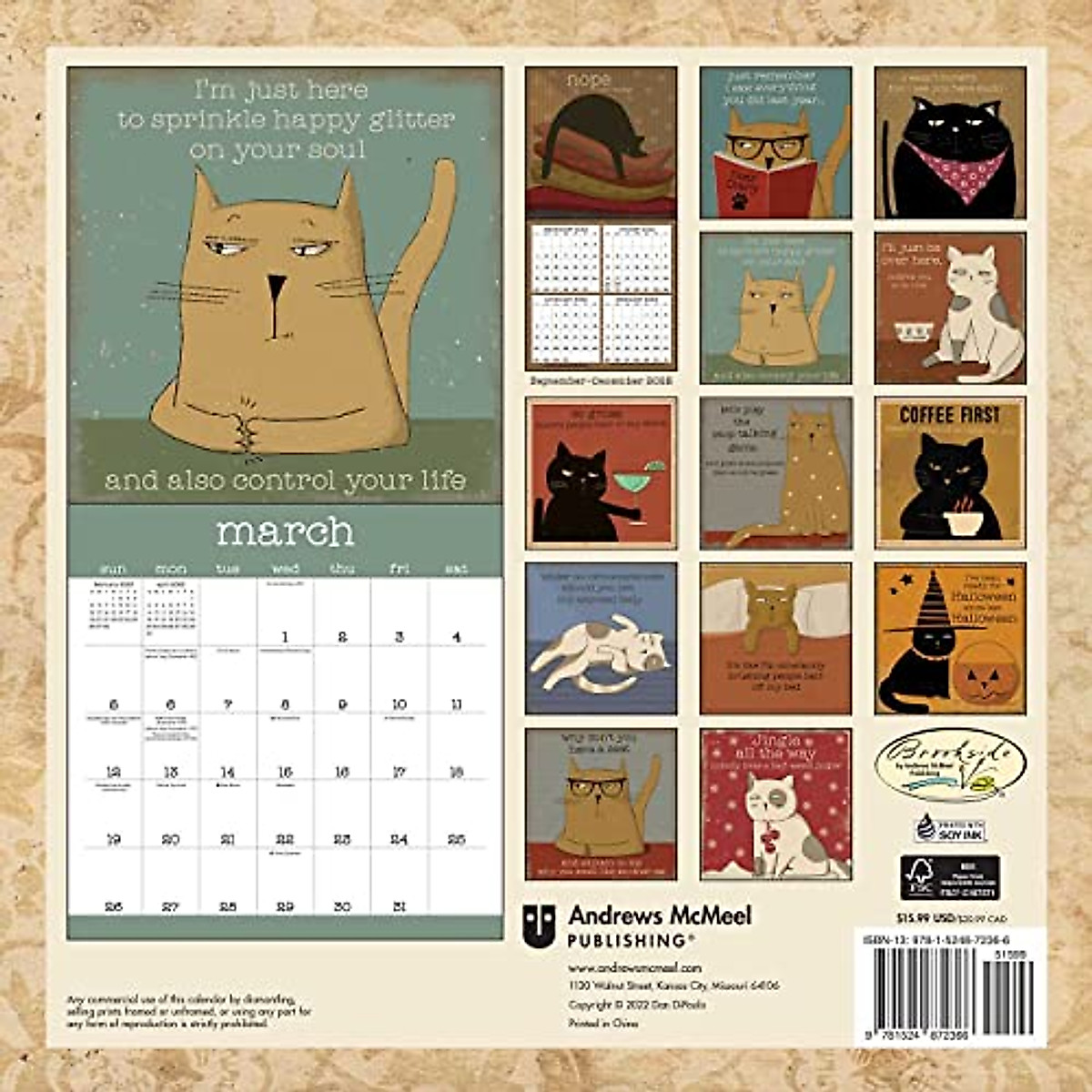A Year of Snarky Cats 2023 Wall Calendar