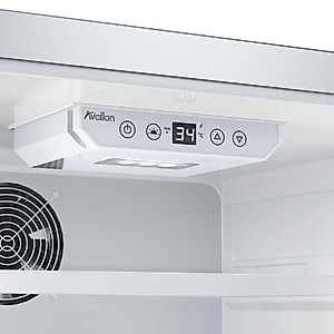 Avallon AFR152LH 15 Inch Wide 3.3 Cu. Ft. Compact Refrigerator with LED Lighting and Left Swing Door - Stainless Steel