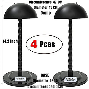 FDBJulyy 4 PCS Wig Stand Wig head Stand Wig head,4 PCS Wig Stand for 14.2 Inch wigs Portable Wig Holder Hat Display Portable Travel Wig Holder Stands for Multiple Wig Head Stand Stable (4 Pack Black)