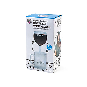 BigMouth Inc. The Before & After 5 Coffee & Wine Glass, 2-In-1 Reversible Novelty Coffee Cup & Wine Glass