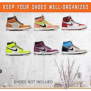 Floating Shoe Display Shelf 6 Packs Shoe Sneaker Display Shelf Wall Mounted Metal Round Edge Sneaker Rack Organizer Holder Sneaker Wall Hanger Sneaker Shelves Wall Mounted to Display Collectible Shoe