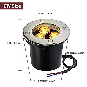 LED Buried Light 3W Warm White IP65 Outdoor LED Recessed 12V Garden Landscape Lighting (4 Packs)