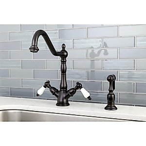Kingston Brass KS1235PLBS Heritage Kitchen Faucet, 8-9/16", Oil Rubbed Bronze