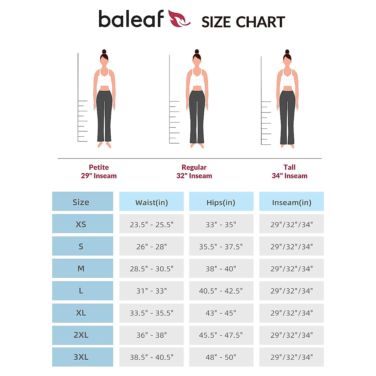 baleaf Women's Flare Leggings with Pockets High Waisted Yoga Pants Casual Workout Wide Leg Pants Navy Blue 29" 3XL