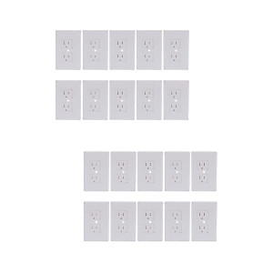 DOITOOL 20pcs Safety Electric Childproof Wall Plugs Socket with Screws Plug Anti Outlet Closing Self- closing Home for Plate Room Protectors Covers Self Protector Use Standard Office