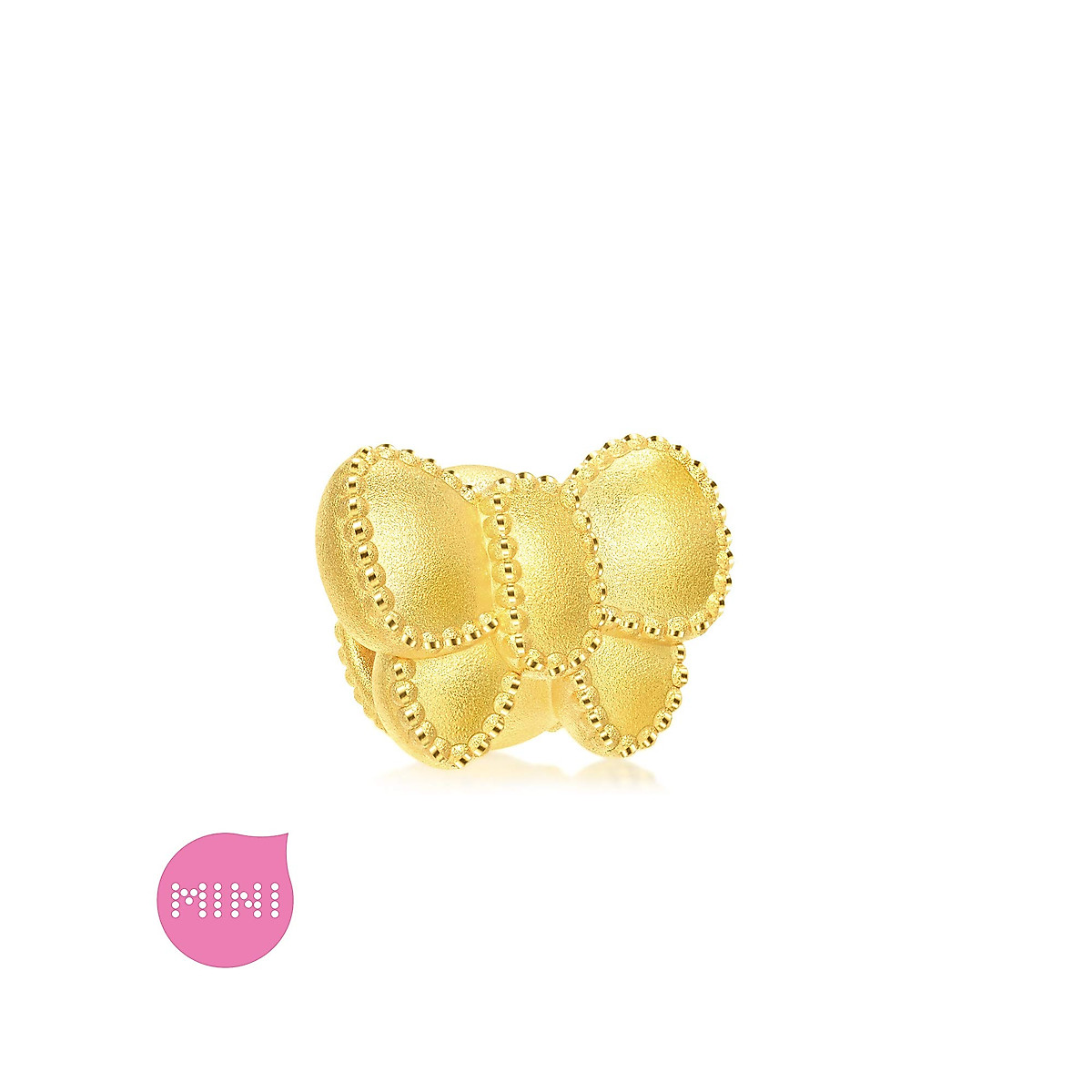 CHOW SANG SANG 999 24K Solid Gold Ribbon Mini Charm Bracelet for Women 92449C (Gold, 17 CM)