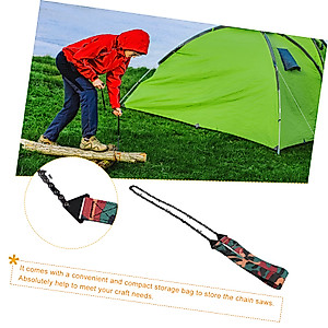 VILLCASE Hand Chainsaw Folding Tool Garden Trimming Tool Survival Hiking Tools Camping Chain Saws Camping Storage Bag Hand Zipper Saws Camping Folding Saws Camping Saw Manual Braided Rope
