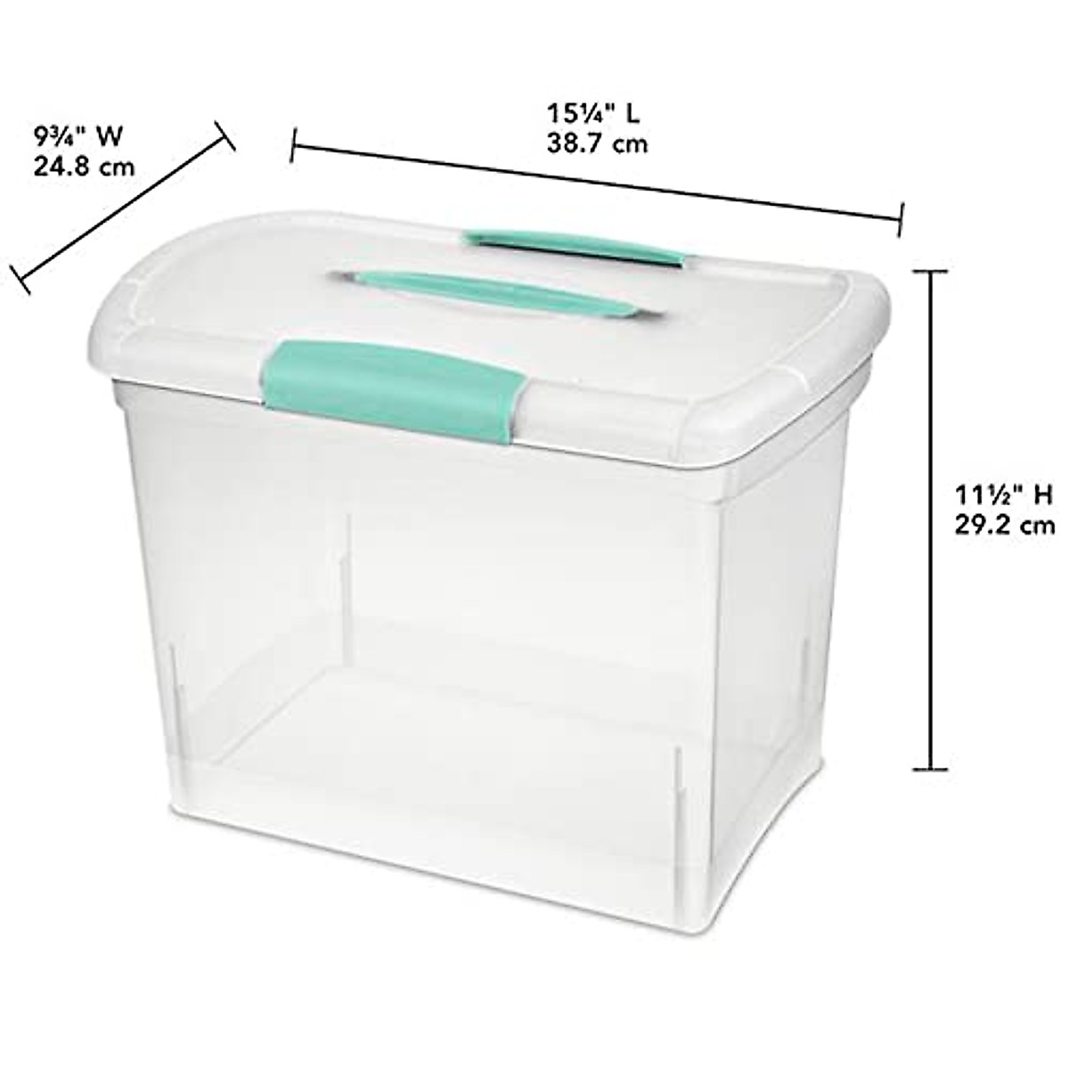 Sterilite Large Nesting ShowOffs Clear File Organizer Storage Box with Handle and Latches for Home, Office, Craft, Hobby, & Classroom, Clear (12 Pack)