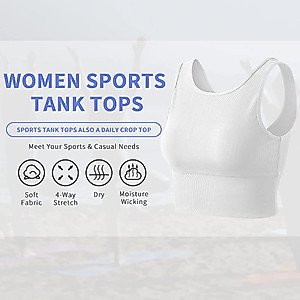 Workout Crop Tank Tops for Women Solid Comfort Sleeveless Shirts for Casual Sports Fitness Yoga Reversible Ribbed Tops White XXL