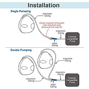 Maymom Replacement Tubing for Freemie Closed System; Not Original Freemie Closed System Connection Kit; 1 Set/Pack; NOT for Freemie Classic; Made by Maymom