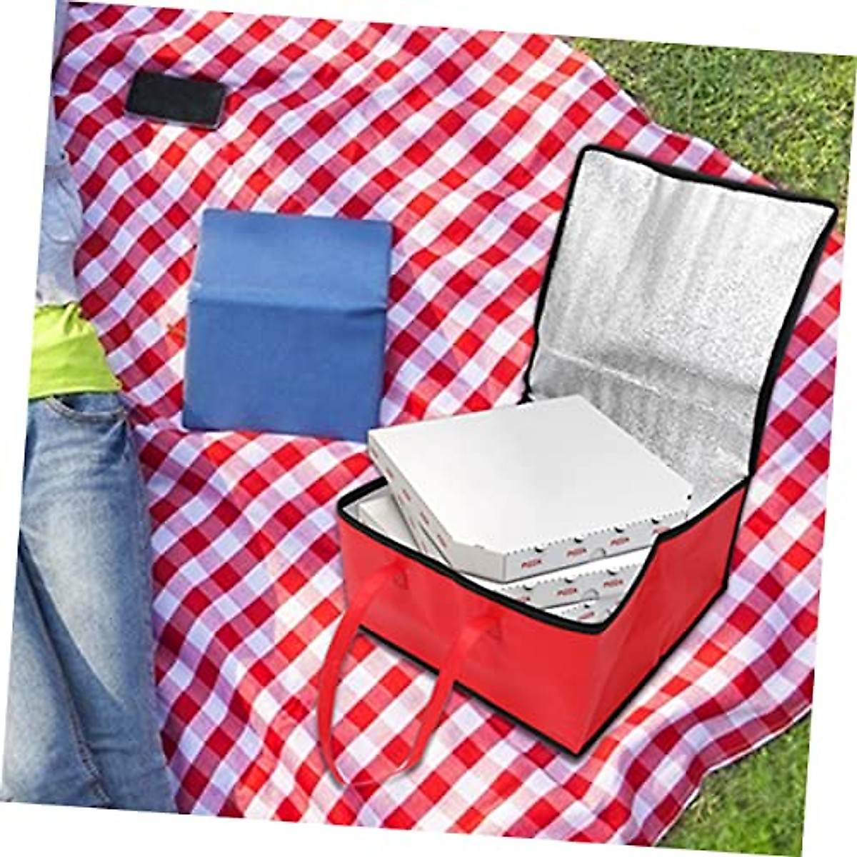 EXQUIMEUBLE Insulation Bags Thermal Lunch Bag Food Transport Bag Car Insulated Bag Cake Decorations Food Decor Pizza Warmer Bags Insulated Delivery Bags for Hot Food Insulated Delivery Bag Red