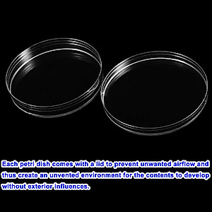 KOHAND 50 Pack Petri Dishes with Lids, 90 x 15 mm Plastic Lab Petri Dishes Agar Plates Diameter by with 100 PCs Plastic Transfer Pipettes (3ML), Science Experiment Kit for School Lab Projects