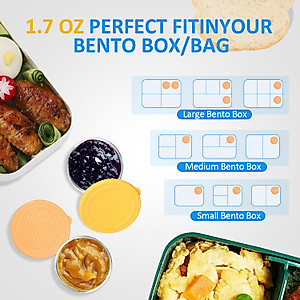 ZORGONS [6 Pack 1.7 oz Salad Dressing Container To Go - Small Condiment Containers with Lids, Reusable Stainless Steel Sauce Cups - Leakproof Silicone Lids for Lunch Bento Box, Picnic and Travel.