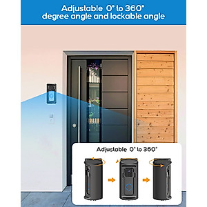 Anti-Theft Video Doorbell Mount，Adjustable 360° Degree Doorbell Angle No-Drill Mount Compatible Video Doorbell - 4/3/3 Plus/2/1 an Blink Video Doorbell Upgrade Corner Kit for Houses,Apartments