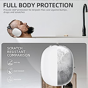 Seltureone Silicone Case Cover for AirPods Max, Anti-Scratch No Yellowing Accessories for AirPods Max, Precise Fit, Scratch-Resistant, Lightweight and Stylish (White)