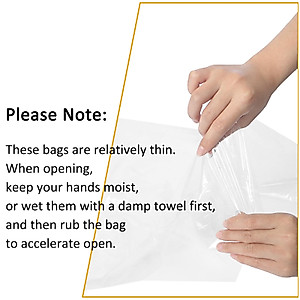 Belinlen 200 Pack 18 x 24 Inch Plastic Produce Bags Bread Loaf Bags Clear Plastic Flat Poly Bags with Twist Ties for Food, Bread, Dough, Clothes Packaging, Storage, Gift Bag(1 Mil)