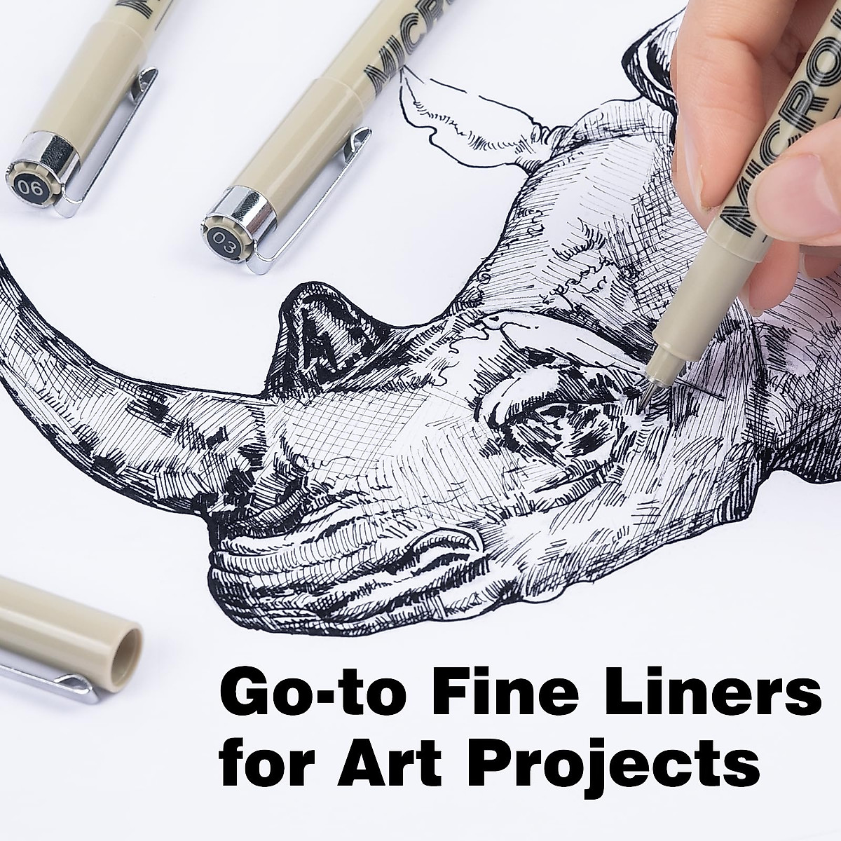 Micro-Pen Fineliner Ink Pens, 12 Pack Black Micro Fine Point Drawing Pens Waterproof Archival Ink Multiliner Pens for Artist Illustration, Sketching, Technical Drawing, Anime, Manga, Scrapbooking