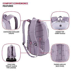 SwissGear 8171 Laptop Backpack, Lavender/Light Purple, 18.5 Inches