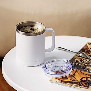 MEWAY 12oz Mix Color Mug With Handle 8 Pack Bulk,Stainless Steel Insulated Travel Tumblers With Sliding Lid,Double Wall Vacuum Camping Coffee Cup for Hot & Cold Drinks Tea (Mix,Set of 8)