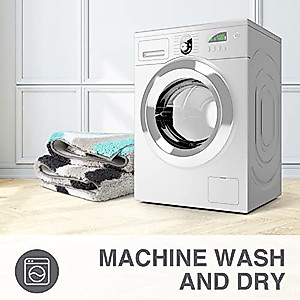 KMAT Luxury Bathroom Rugs Bath Mat,32in x20in, Non-Slip Fluffy Soft Plush Microfiber Shower Carpet Rug, Machine Washable Quick Dry Ultra Shaggy Bath Mats for Tub, Bathroom and Shower, White-Grey