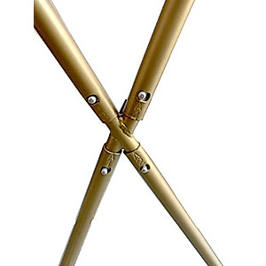 Shy Shy Let’s Touch The Sky Leather Living Room Chairs-Butterfly Chair Brown Leather Butterfly Chair-Handmade with Powder Coated Folding Iron Frame (Cover with Folding Frame) (Golden Frame)