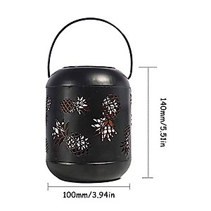 Lixada Outdoor Lighting Solar Powered LEDs Lawn Light Hollowed-Out Pineapple Design Hanging Landscape Decoration Lamp for Patio Garden Courtyard Pathway