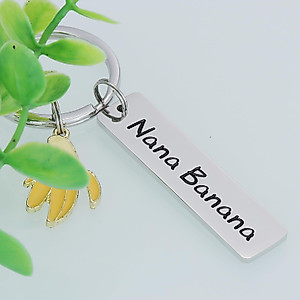 HUTIMY Nana Banana Gifts Keychains for Women Grandma Birthday Unique from Granddaughter Grandkids Bana Banana Keychain