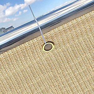 ALBN Balcony Screen Privacy Protection Outdoor Shading Net Windshield UV Protection HDPE Tear Resistant with Rope & Cable Ties, Height 1.1m/1.4m (Color : Beige, Size : 140x800cm)