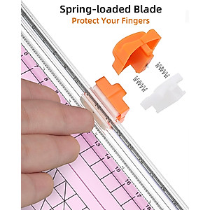 Firbon Pink A5 Paper Cutter, Straight Small Paper Trimmer with Side Ruler for Scrapbooking Craft, Paper, Coupon, Label, Cardstock