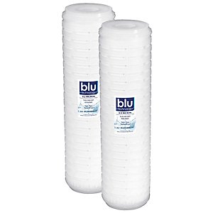 Blu Tech 0.2 Micron High Flow Water Filter 2 Pack, 2.5” x 10”, for RV Water Filter System, 10-Inch Filter Superior to 5 Micron Water Filter, or Used as a 10 Inch Whole House Water Filter Cartridge