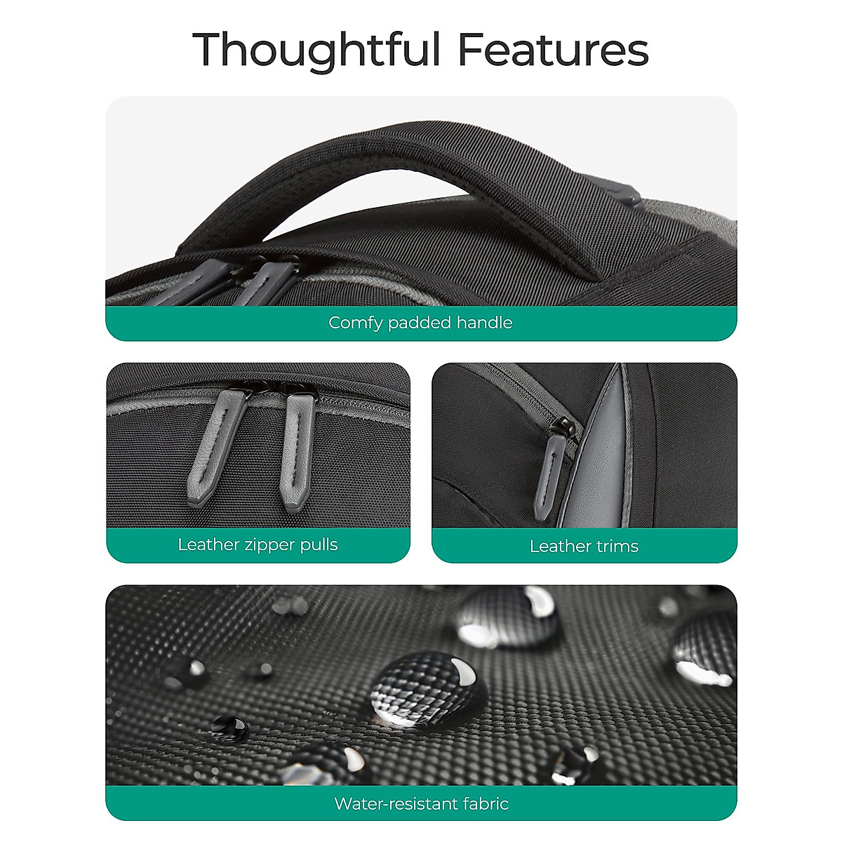 Travel Backpack for Men, BAGSMART 35L Carry On Backpack Flight Approved for Weekend Trip, Women/Mens Laptop Backpack for Work Commuter School with 17.3 inch Laptop Compartment & Water-resistant, Black