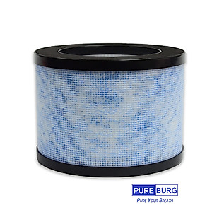 PUREBURG TZ-K1 True HEPA Replacement Filter Compatible with ToLife TZ-K1,Intelabe EP1080, AROEVE MK01 MK06,Kloudi DH-JH01, POMORON MJ001H & FreAire HAP601 Air Purifiers,2-Pack