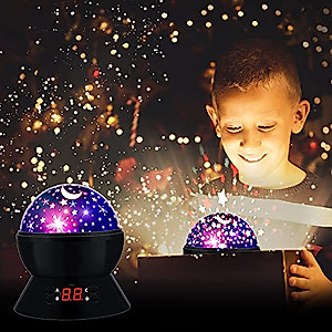 SCOPOW Star Projector Night Light for Kids Rotating Night Light on Ceiling Glow in The Dark for Bedroom Decor Starry Sky LED Lamp with Timer, Birthday Gifts Toys for Baby Toddler Girls Boys