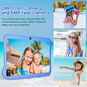 WEYI 7 Inch Tablet, 4GB RAM 128GB ROM HD IPS Screen Octa Core CPU 6000mAh Blue Reading Tablet for Game (Blue)