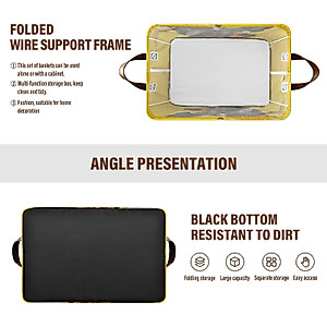 DIGTIA French Bulldog Sunflowers Storage Bins Yellow Summer Collapsible Storage Basket with Handles Storage Box Organizer for Clothes Shelves Closet Cabinet Home Office, 1PC