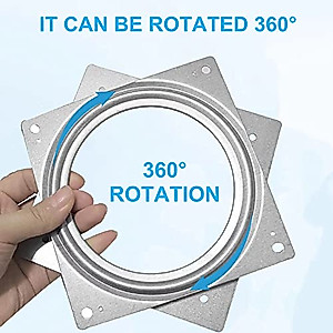 ZHENGO Lazy Susan Hardware 6 Inch, Turntable Hardware,Square Bearing Plate for Serving Trays, Granite, Tabletop Disc, Wood Planks, Kitchen Storage Racks and More, 500lbs Capacity, 4Pack Steel LAHA-23