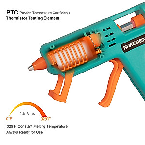 RHAEGON 60W Mini Hot Glue Gun for Crafting and Repairs, Drip-free and Leakage-proof Patent Designs Small Glue Gun Kit with 50pcs Glue Sticks(7mmx130mm)