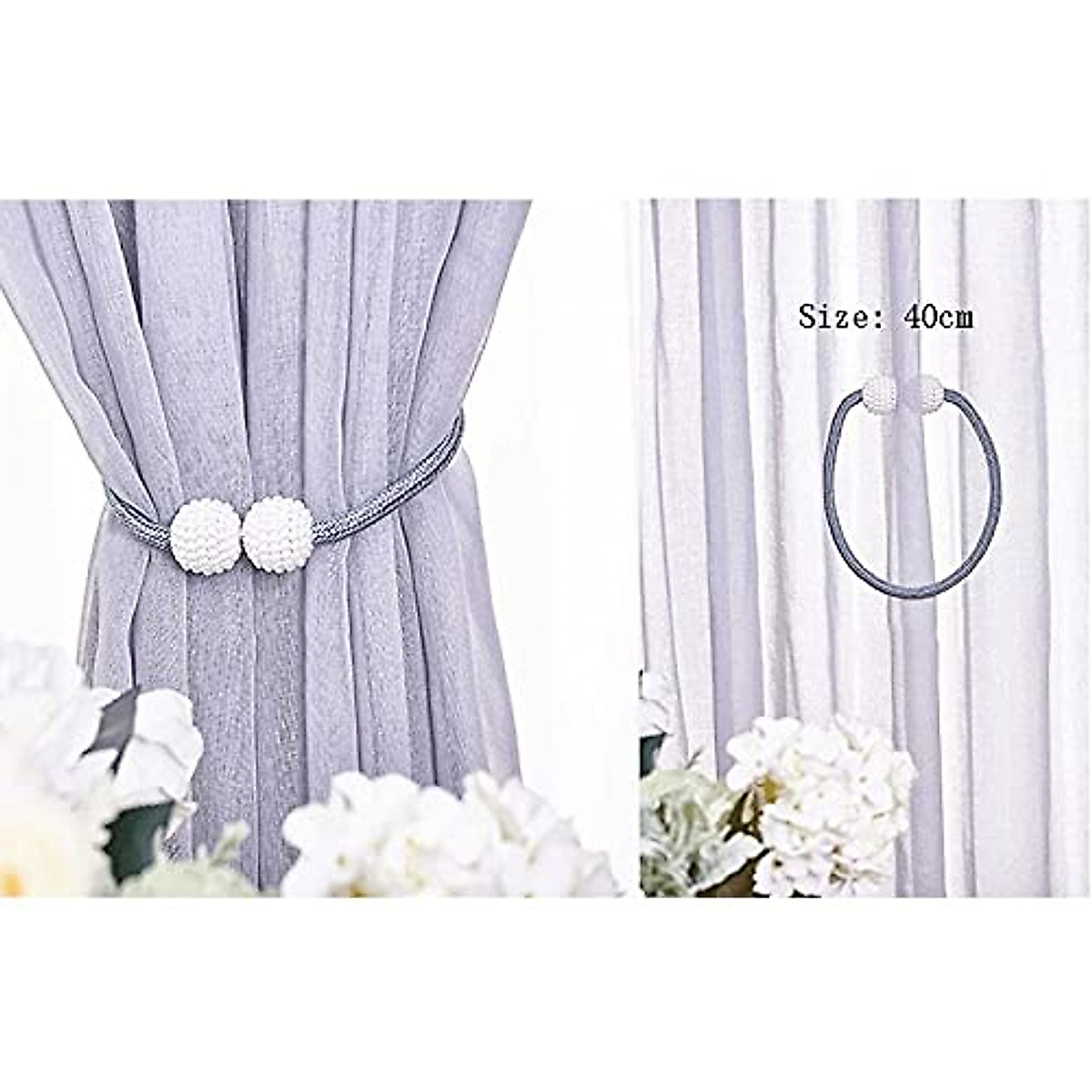 FBITE Curtain Tiebacks, Tieback Buckle Strap Holdbacks Magnet Clip for Curtain Rod Tie Backs Hanging Belts Rope Accessoires