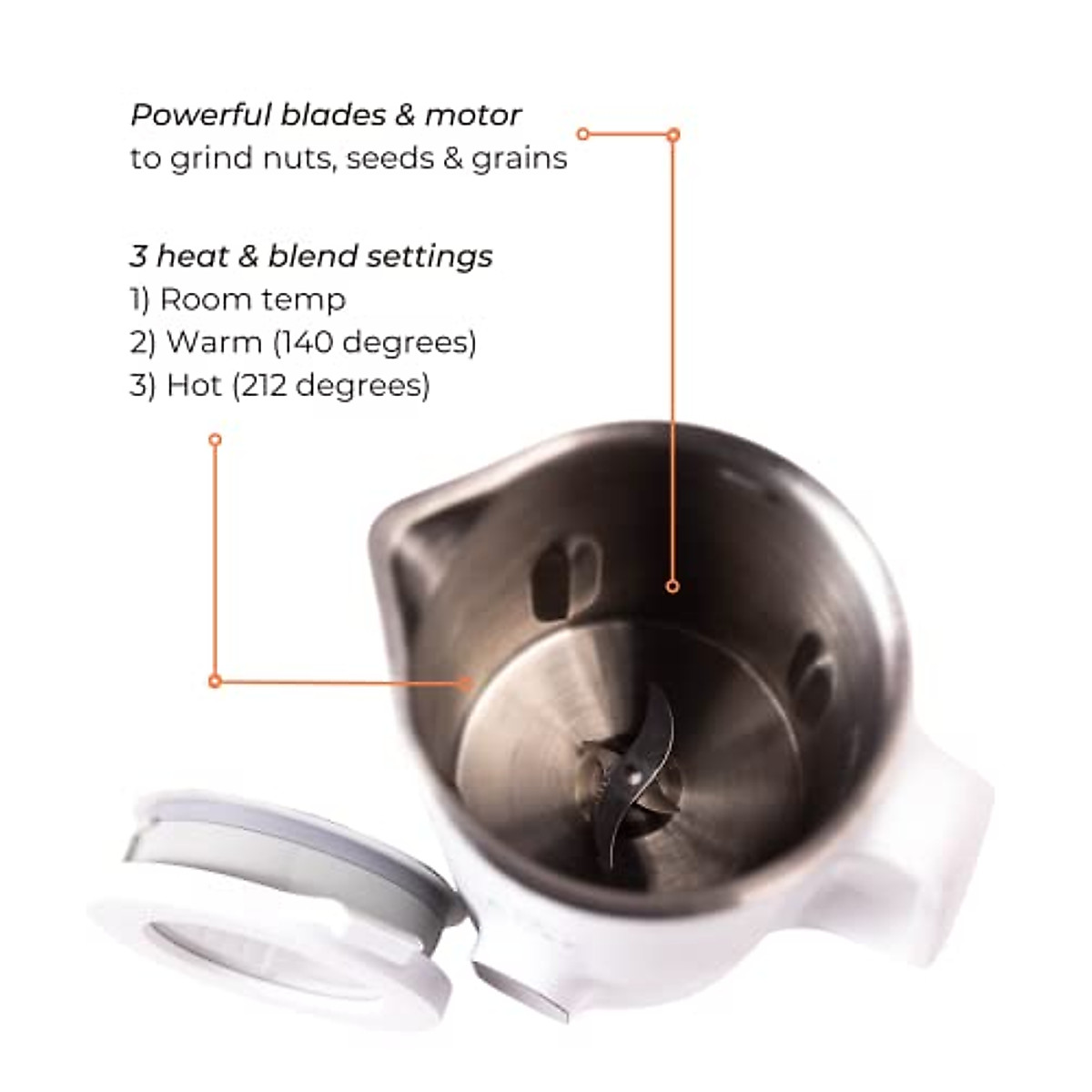 NUTR Machine Automatic Nut Milk Maker, Homemade Almond, Oat, Coconut, Soy, or Plant Based Milks and Non Dairy Beverages, Boil and Blend Single Servings, Stainless Steel, Self-Cleaning, White