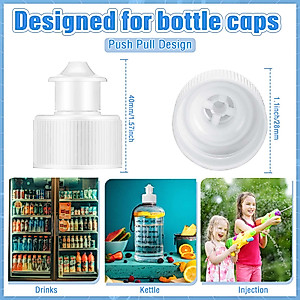 20 Pack Push Pull Caps for Bottles 28 mm Plastic Water Bottle Cap Bottle Sports Cap Water Bottle Replacement Tops Sport Bottle Lid Replacement Caps, White