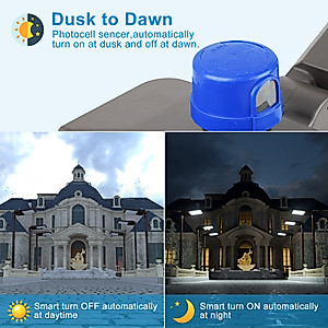 Lightdot 150W Parking Lot Lights 21000Lm (Eqv 600W HPS) 5000K Led Parking Lot Lights with Dusk to Dawn, ETL Listed LED Pole Light with Slipfitter Mount,IP65, Energy Saving