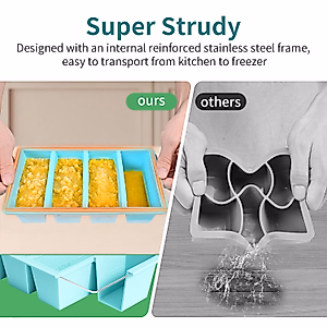 Silicone Freezer Tray for Sauce Cube: GGOW Silicone Freezing Tray for Broth Soup Storage - Freeze 250mL 125mL Souped Portion