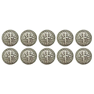 1946-1964 $1 Face - 90% Silver Roosevelt Dimes Extra Fine