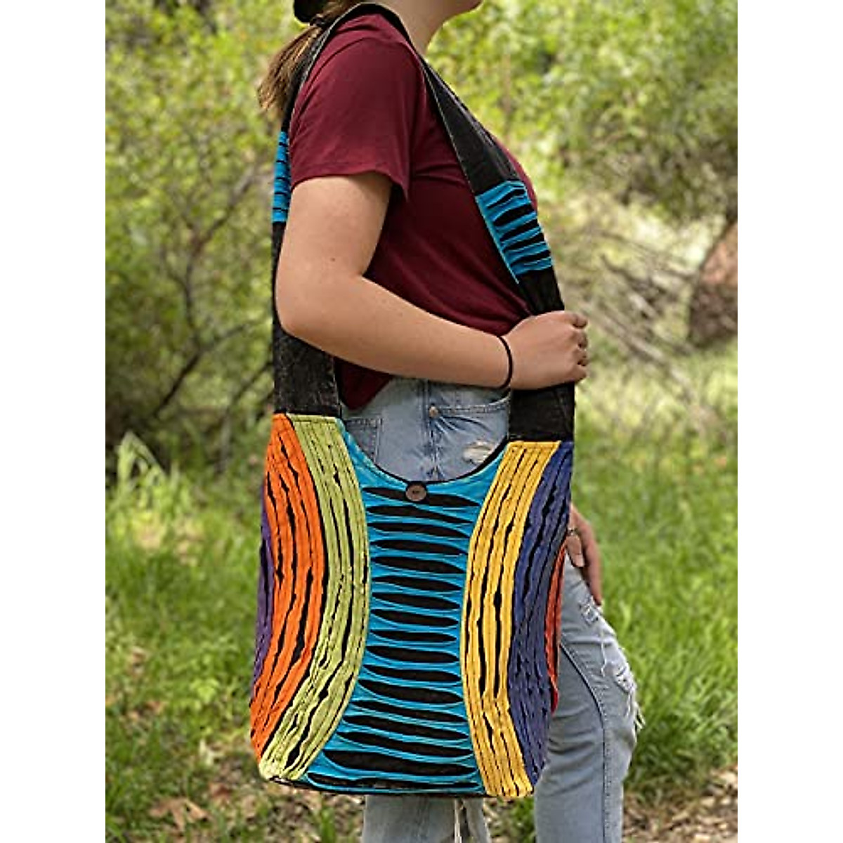 Chronic Color Razor Cut Bohemian Crossbody Hippie Bag Boho Purse