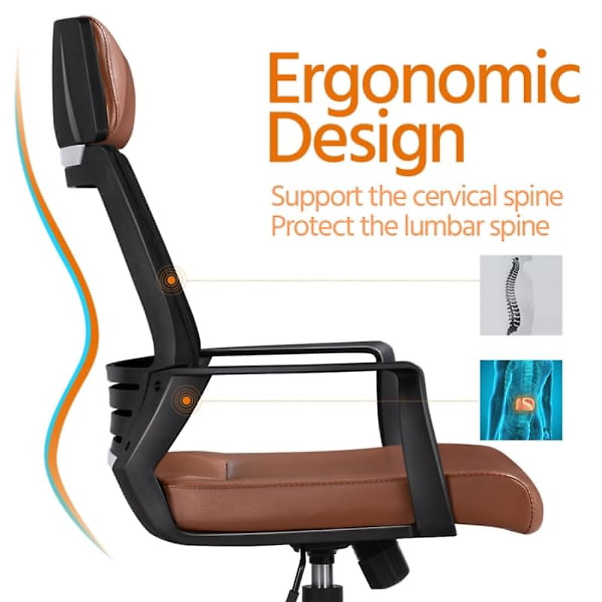 MARURY Big and Tall Office Chair, Adjustable Ergonomic Mesh Swivel Office Chair,360° Freely Rotatable Chair, Modern Soft Comfort Home Office Desk Chair