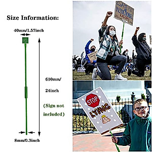 Lightweight Yard Signs Stakes Protest Sign Holders,Parades Slogan Poles, Warning Signs Support Placards With Handle For Grand Ceremonies,Sale,Vote, Sports, Airport Pick Up, Pack 10 (SET A)