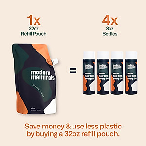 Modern Mammals Magic Mud Men's 2-in-1 Shampoo & Conditioner, Lather-Free, Daily Cowash (8 oz Bottle and 32 oz Refill Pouch)