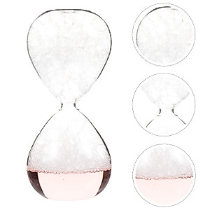 Glass Hourglass Timer Liquid Hourglass Liquid Motion Timer Hourglass Bubble Singing Hourglass Home Decorations Birthday Gifts (Pink) Water Wiggler